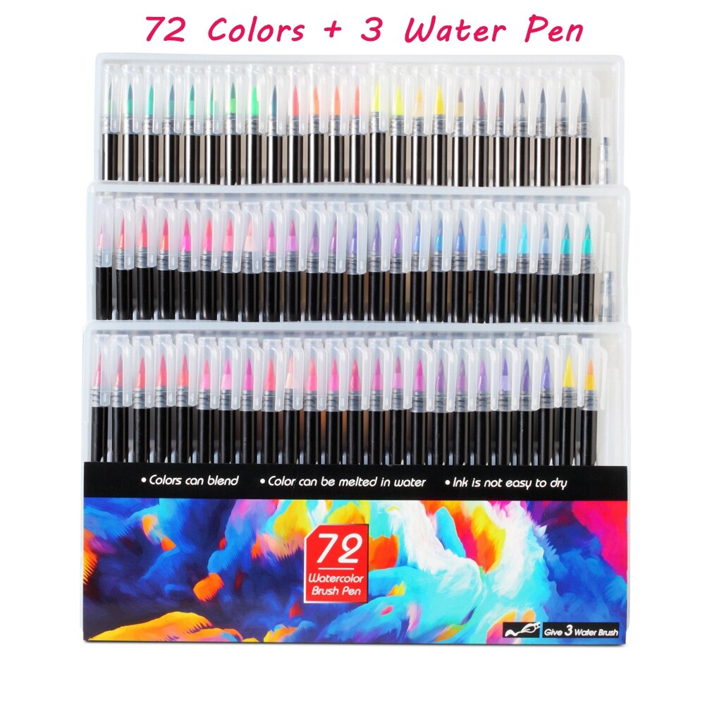 72 Colors Watercolor Brush Pens Art Marker Pen for... – Vicedeal