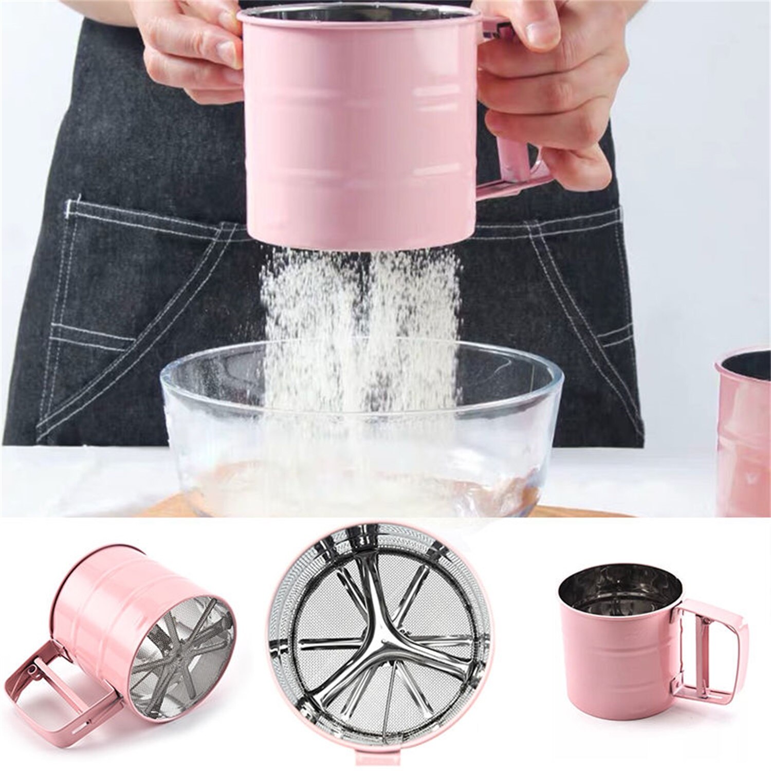 Schnesland Stainless Steel Flour Sifter Baking Str... – Grandado