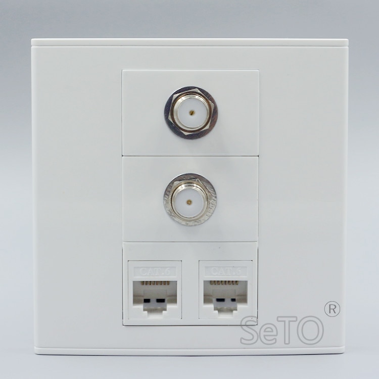 SeTo 86 Type Double RJ45 Cat6 Network + Double F T... – Grandado