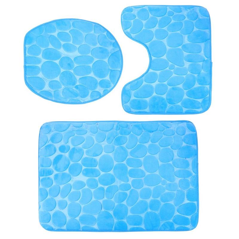 3Pcs/set Bathroom Mat Set Flannel Anti-Slip Kitche... – Grandado