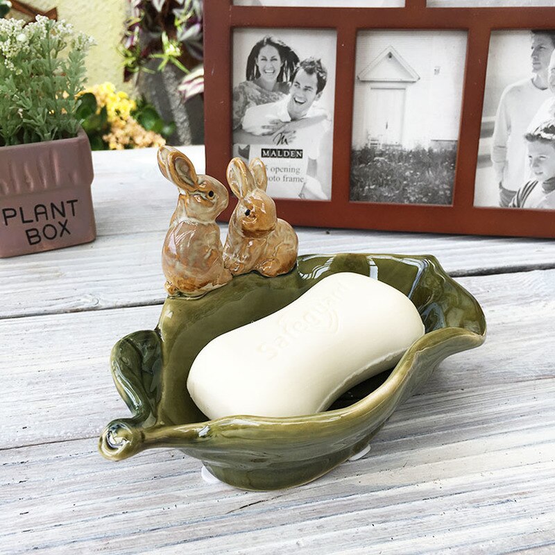 Bathroom Home Ceramic Key Soap Soap Dish Box Soap ... – Grandado