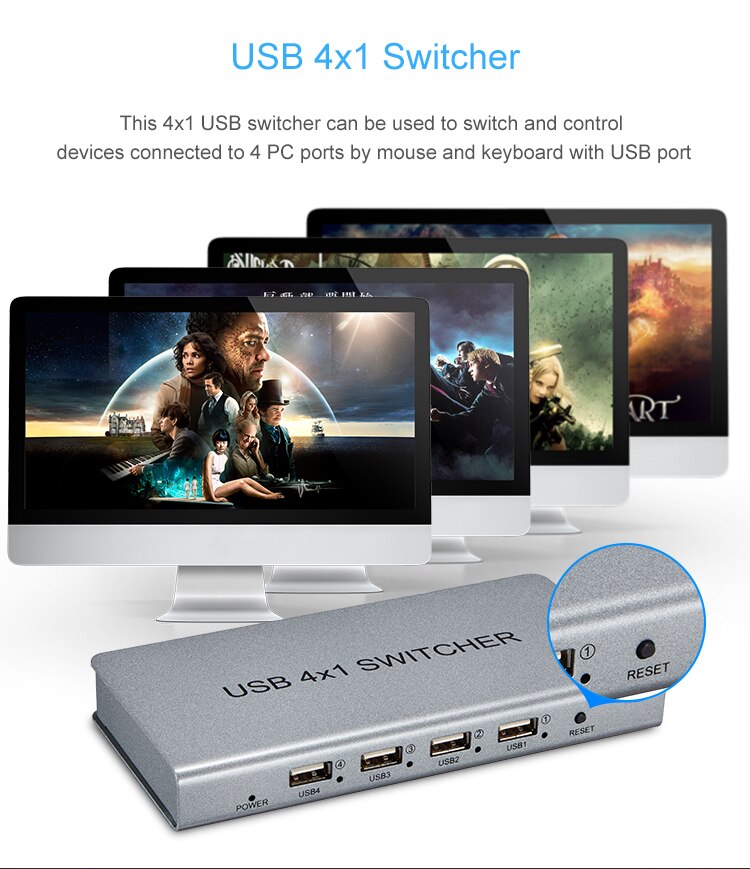 4 ports USB KVM Synchronous Controller support IR ... – Vicedeal