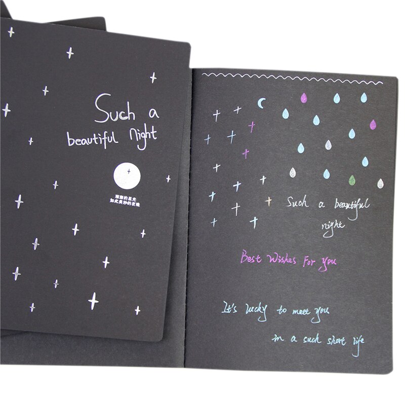 1 Notebook Diary Black Paper Notepad 32k Sketch Gr... – Vicedeal