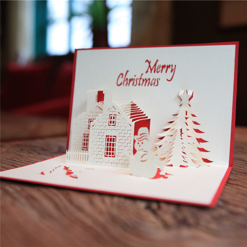 Tarjetas Pop-Up 3D con castillo de Navidad para ni... – Grandado