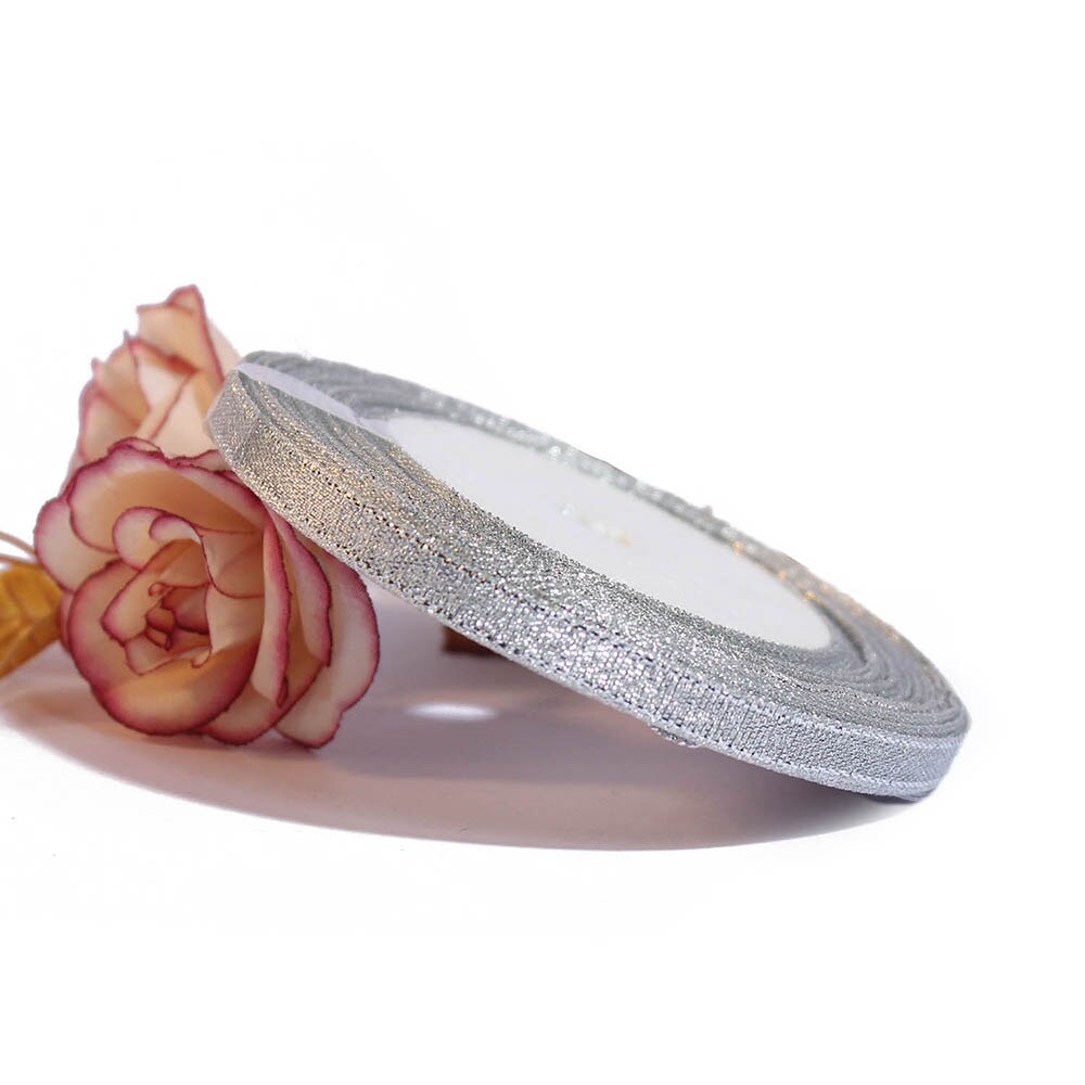 Handmade Silver Metallic Ribbon 25 Yards Ribbon Fo... – Vicedeal