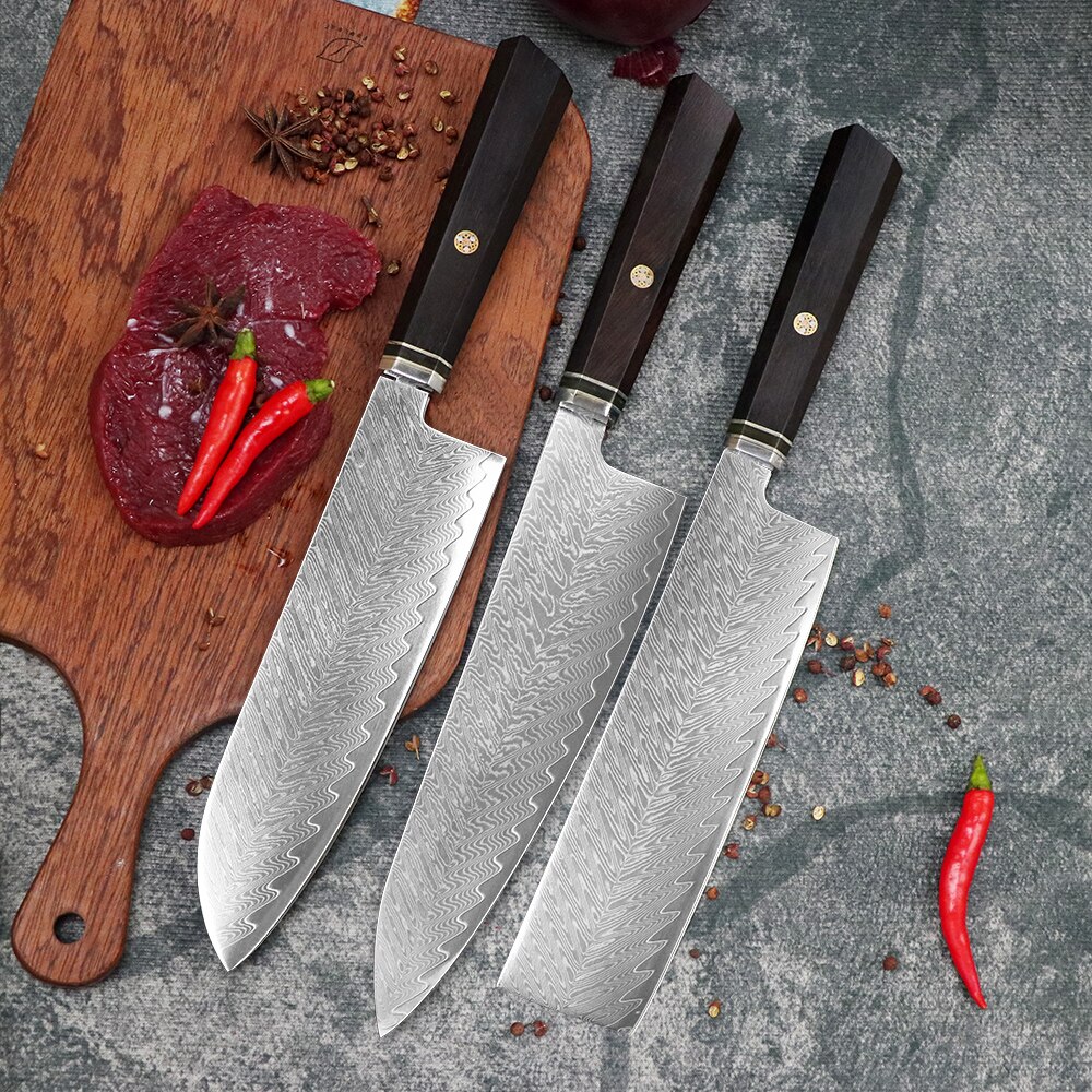 Scharf DIY Koch Santoku messer leer VG10 Damaskus ... – Grandado