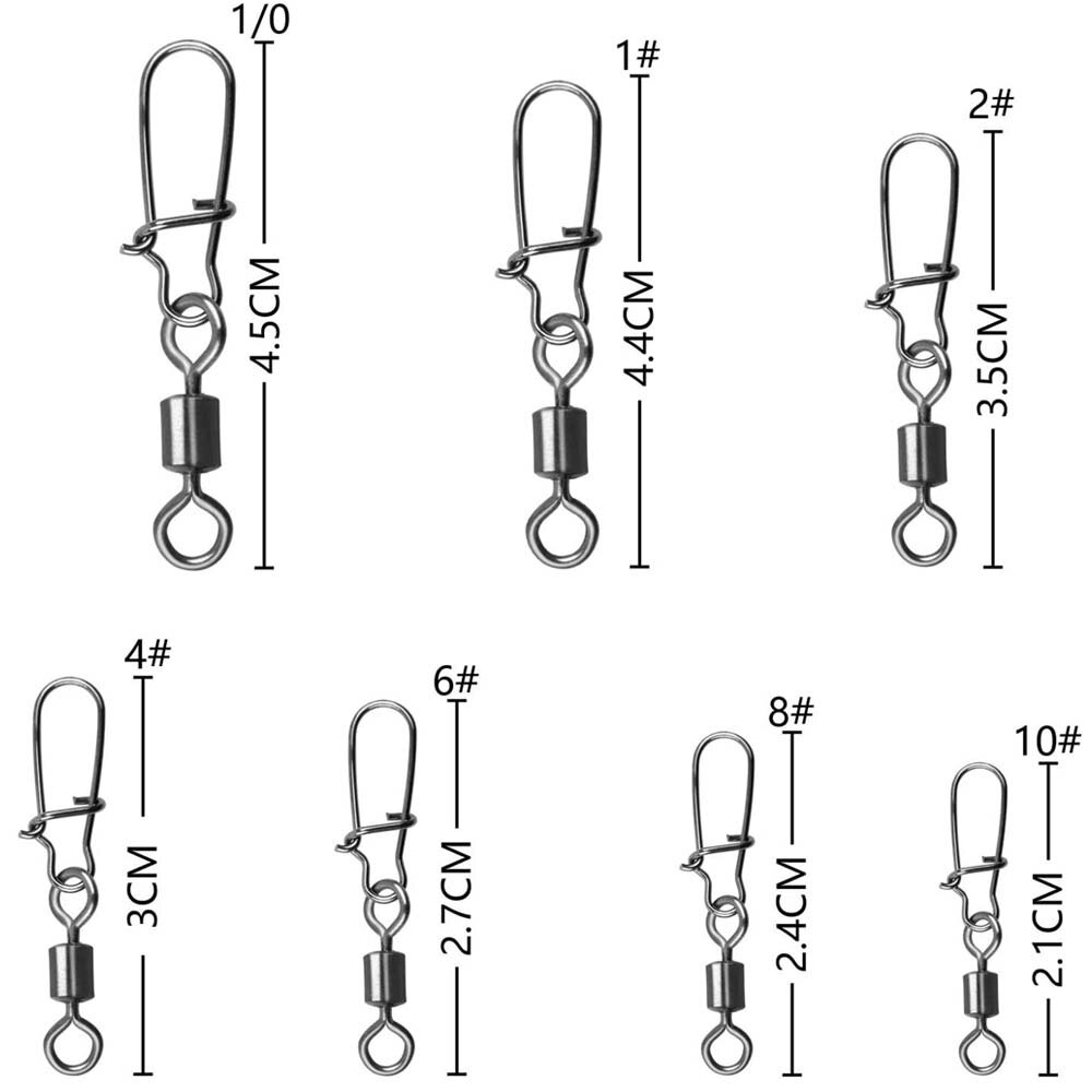 Shaddock 100Pcs Rolling Fishing Swivel With Nice S... – Grandado