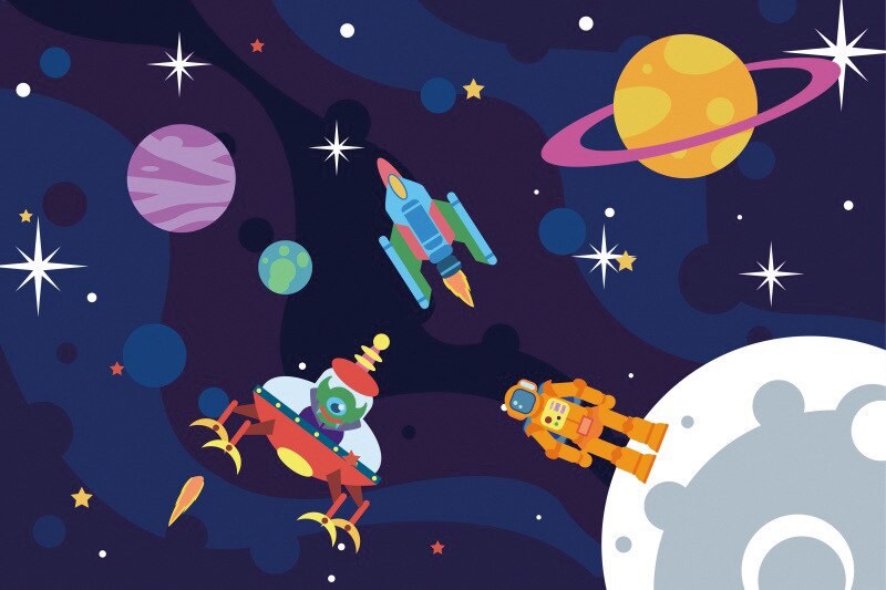 Kids Space Birthday Party Backdrops Universe Party... – Grandado