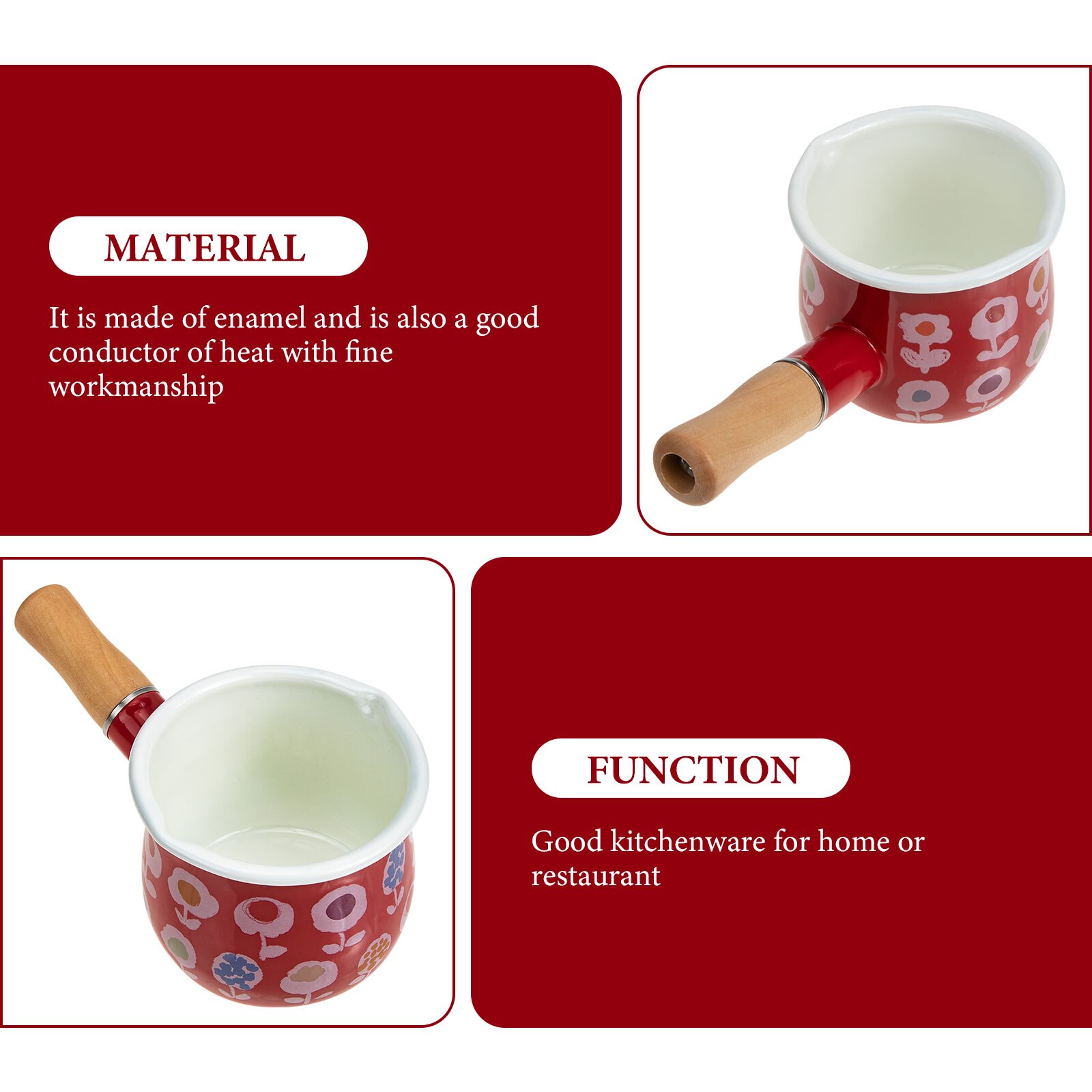 Small Heating Saucepan Enamel Cooking Pot Butter M... – Grandado