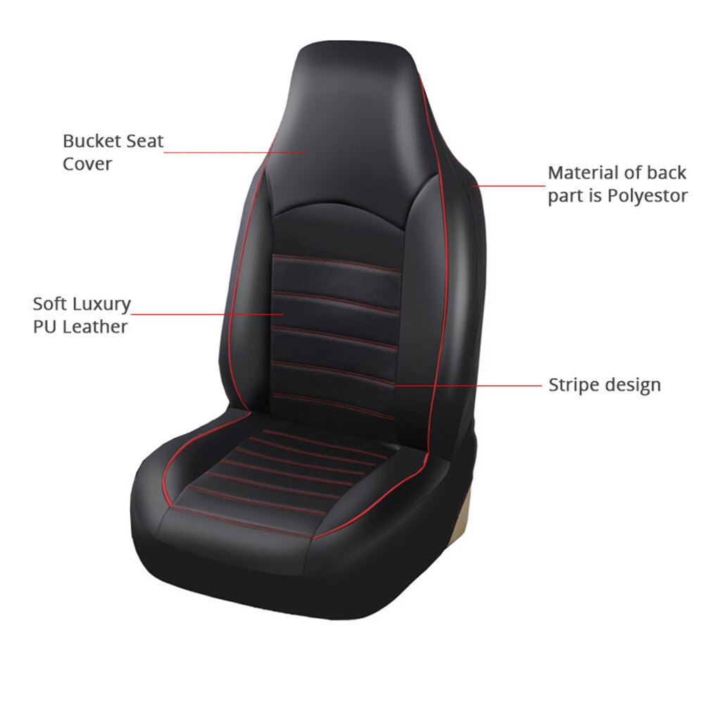 2PCS PU Leather Front Car Seat Cover Style High Ba... – Grandado
