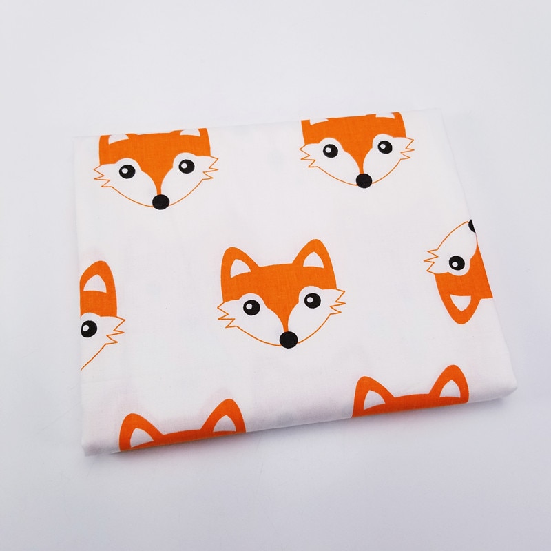 50x160cm Printed Cartoon Fox Kids Twill Cotton Fab... – Grandado