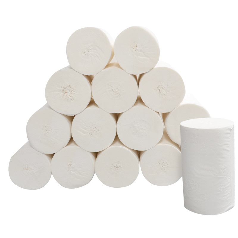 White Toilet Paper Toilet Roll Tissue Roll 4-Ply P... – Grandado