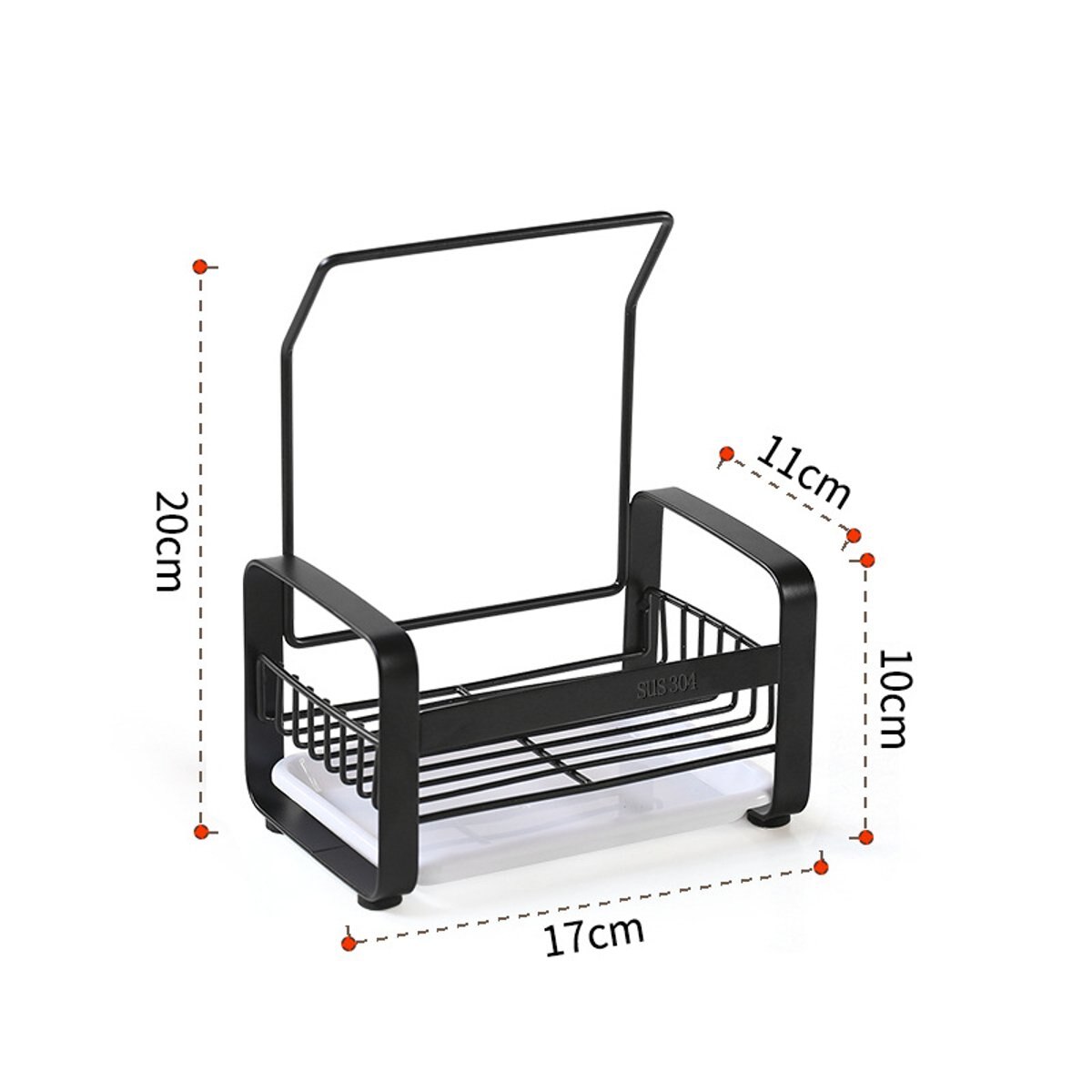 Stor svampholder kjøkkenvask caddy rack stativ rus... – Vicedeal