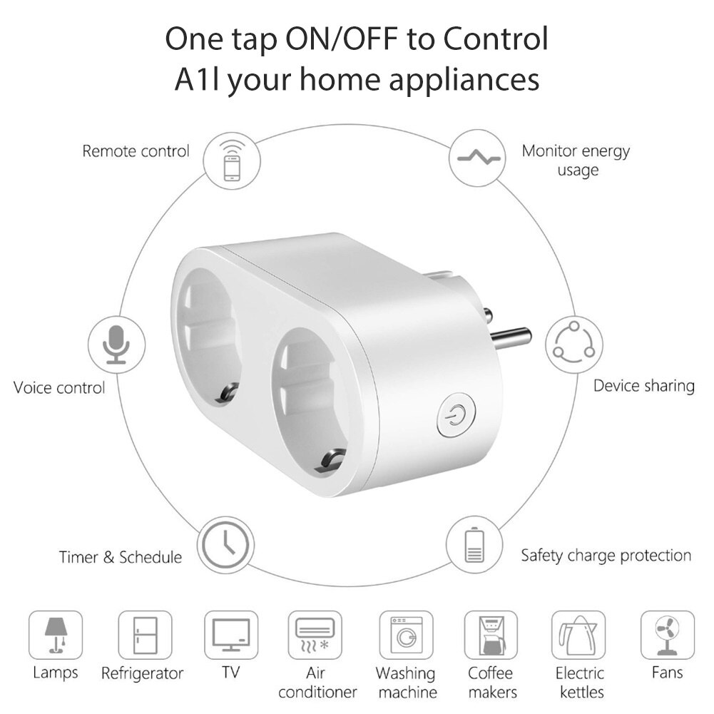 Double Socket Wifi Socket Smart Socket 2 In 1 Conn... – Grandado