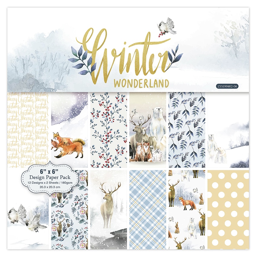 AlinaCraft 24 sheets 6"X6" Winter Wonderland patte... – Vicedeal