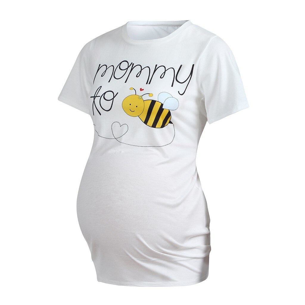Cartoon Honeybee Print Maternity Tops Women Short ... – Grandado
