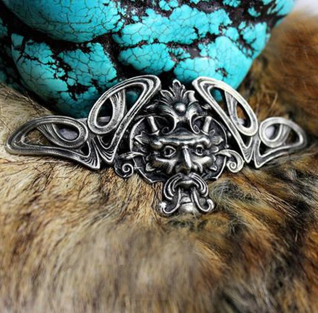 GREEN MAN Tin Haar Broche Art Nouveau Haar Sierade... – Grandado