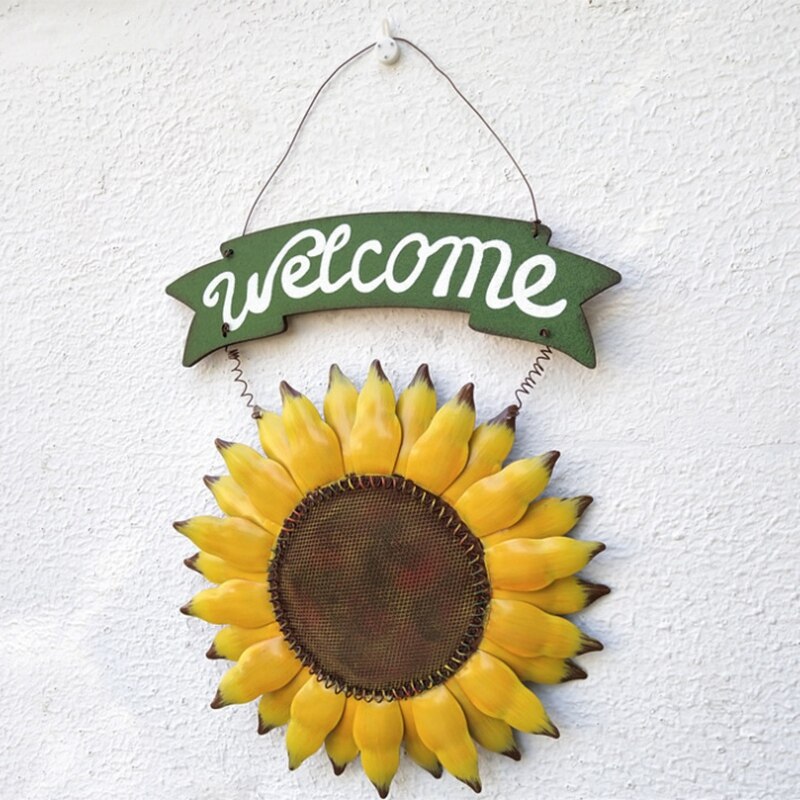 Handcrafts Vintage Metal Sunflower Welcome Sign Fr... – Grandado