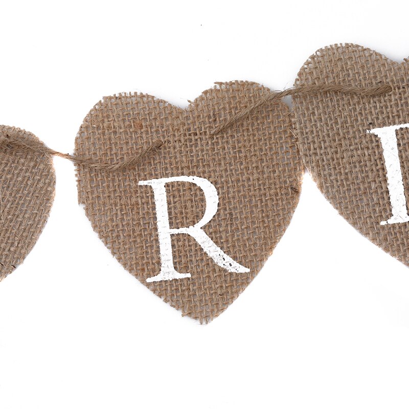 5Pcs/Set DIY Love Heart Shaped Linen Banner Decora... – Vicedeal