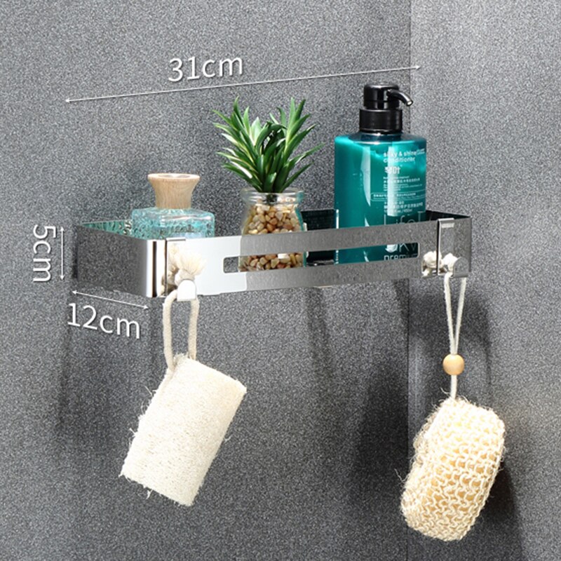 Bathroom Stainless Steel Corner Rack With Hook Was... – Grandado