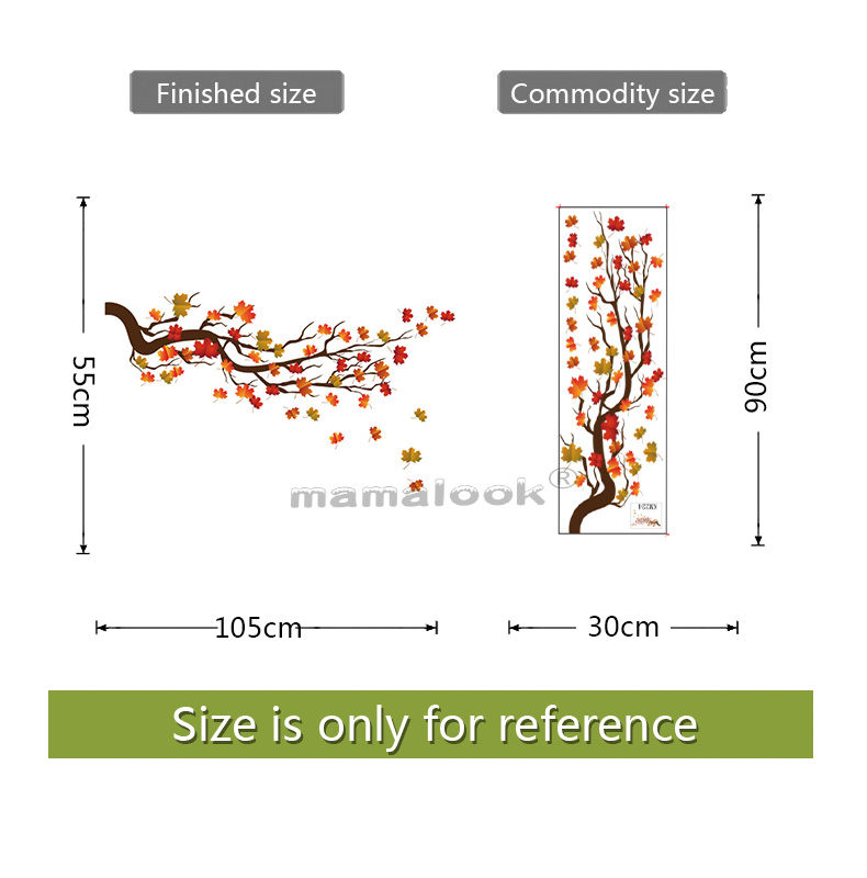 Maple Leaf branches Wall Sticker bedroom living ro... – Grandado