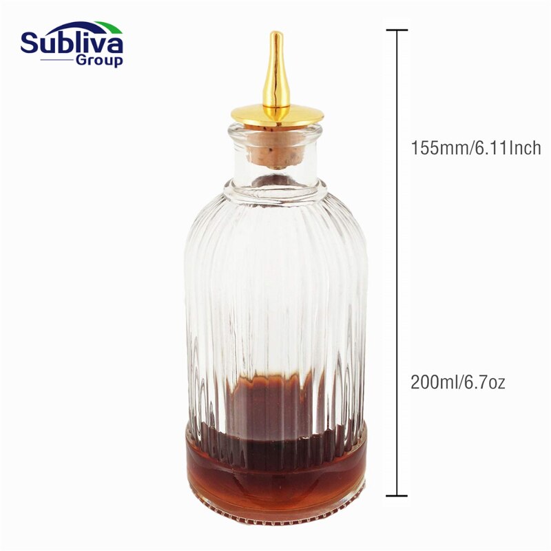 Bar Birdcage Dash Bottle 200ml Bitter Bottle Glass... – Grandado