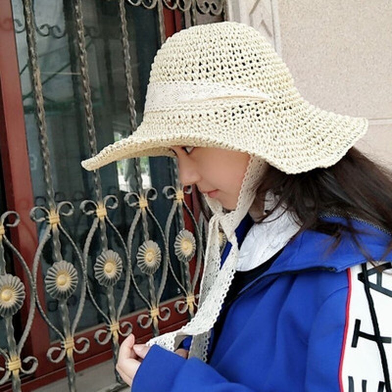 Summer Hats for Women Straw Sun Hat Lady Girls Lac... – Vicedeal