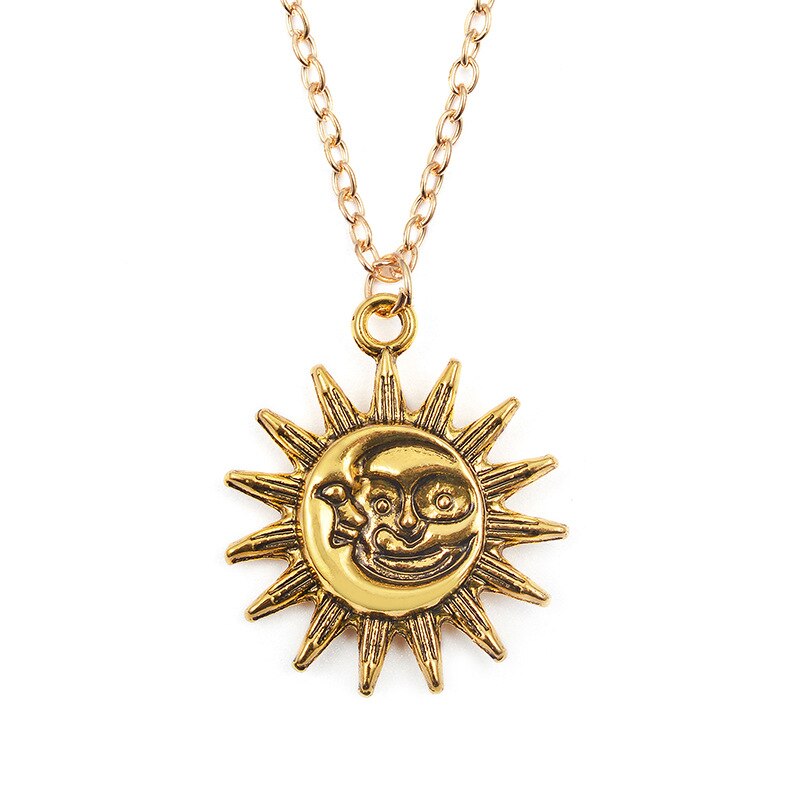 Best selling retro trend golden sun pendant person... – Vicedeal
