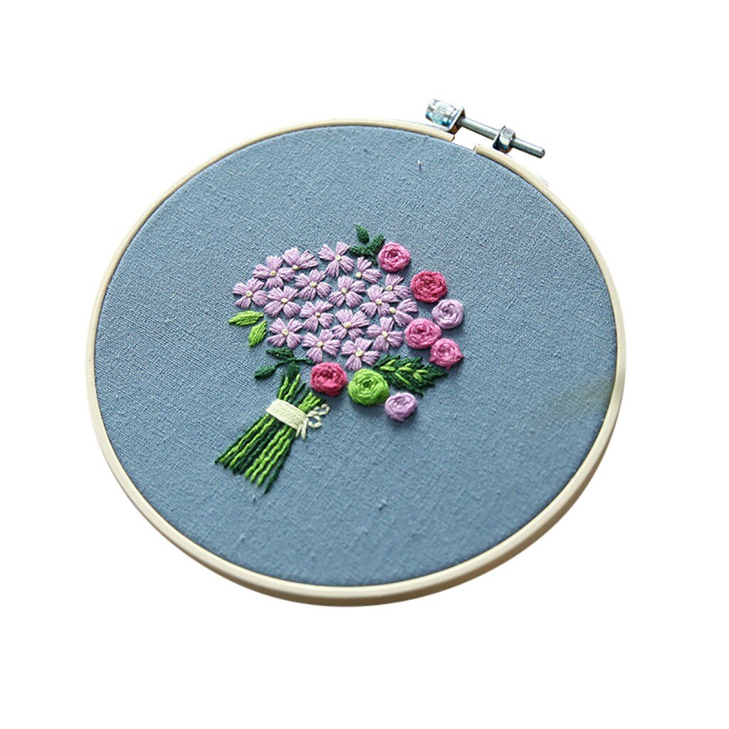 Bloem Patroon Borduren Diy Gestempeld Kruissteek V... – Grandado