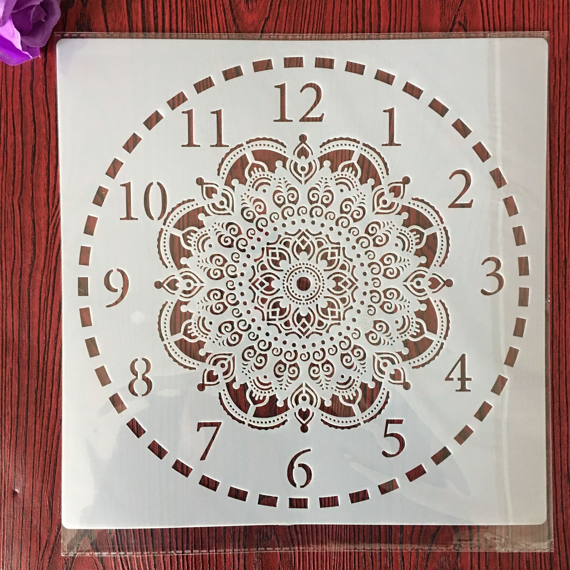 Molde de reloj de mandala artesanal de 30x30cm, pa... – Grandado