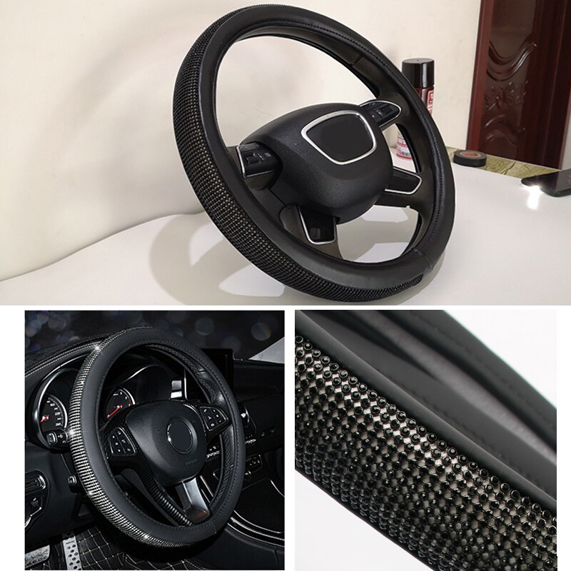 Car Steering Wheel Covers Leather Universal Crysta... – Grandado