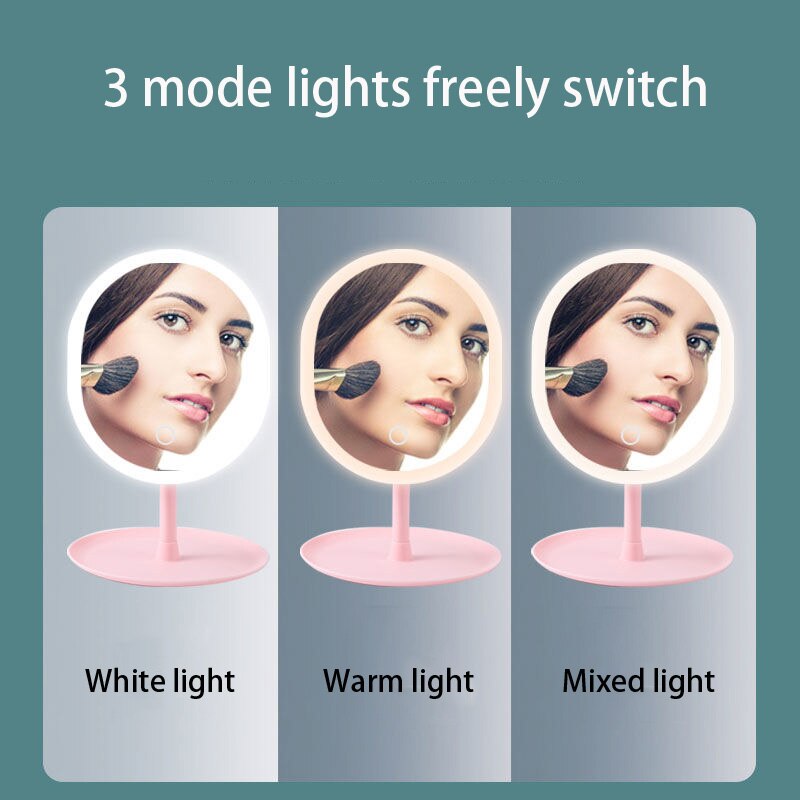 Make up mirror desktop with light LED make-up fill... – Vicedeal