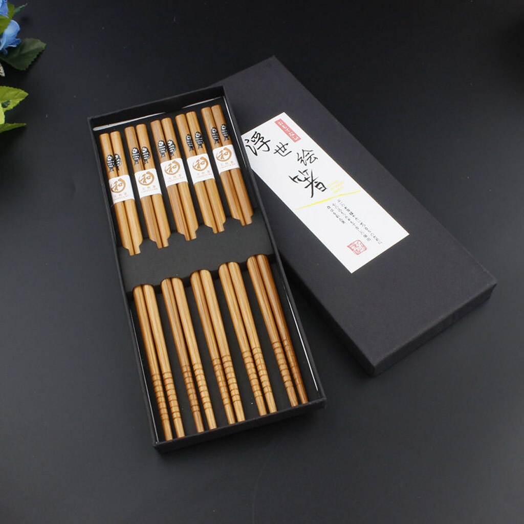 5 Pairs Value Boxes Chop sticks Japanese Style Eco... – Grandado