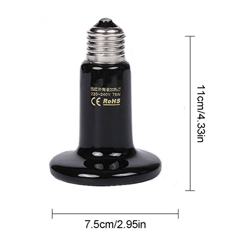 Anti-scald Reptile Heat Lamp 100W Bulb Ceramic Hea... – Grandado