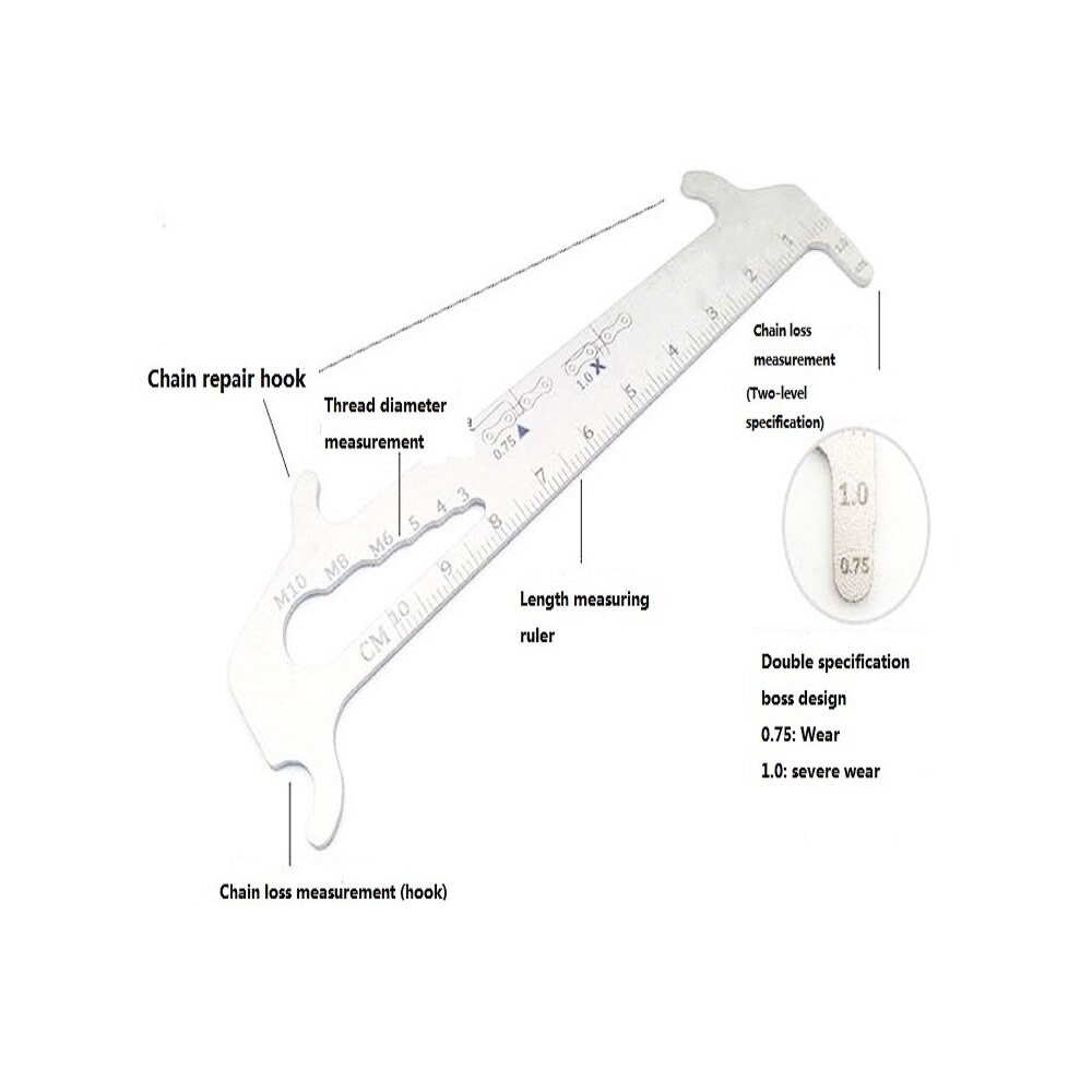 304 Steel Bike Chain Checker Wear Indicator 3 in 1... – Grandado