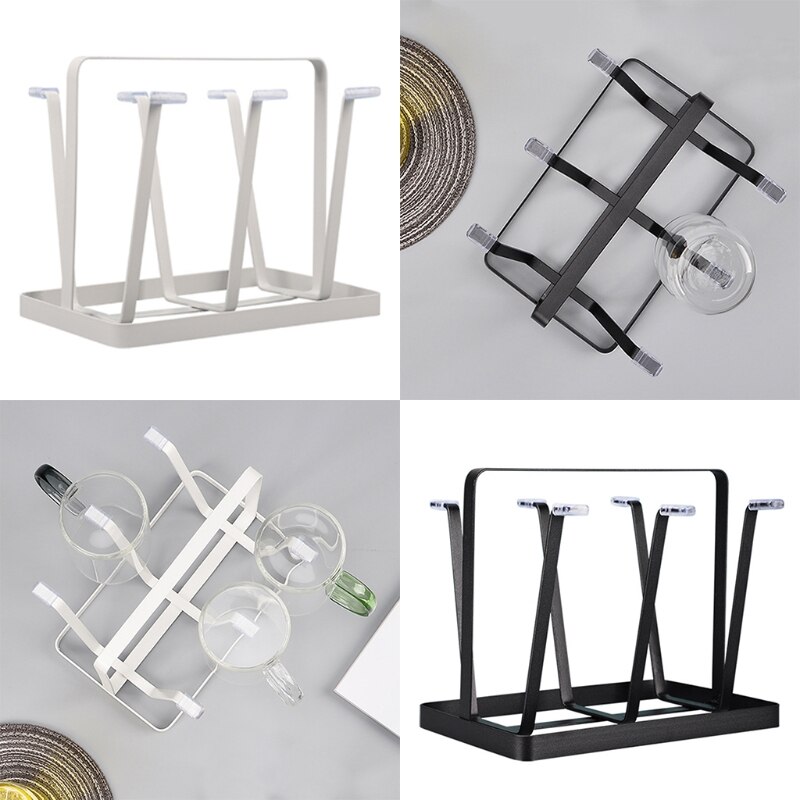 Cup Drying Rack Stand Beer Glasses Rack, 6 Cup Met... – Grandado