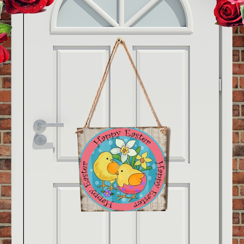 Happy Easter Welcome Decorative plaque Wooden East... – Grandado