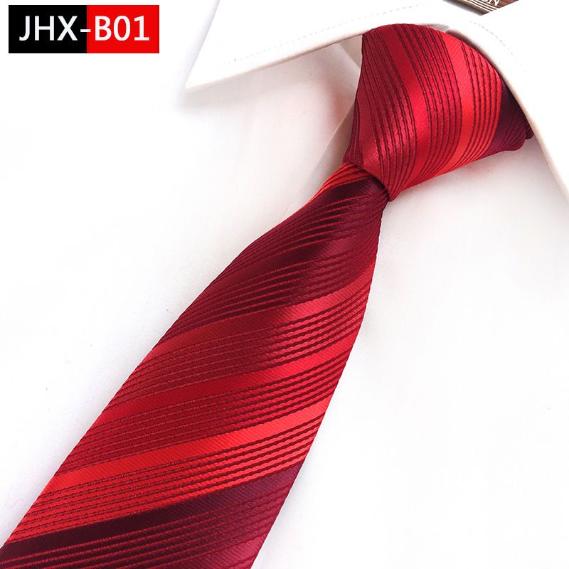 Red Striped Ties For Men Casual Jacquared Neckties... – Vicedeal