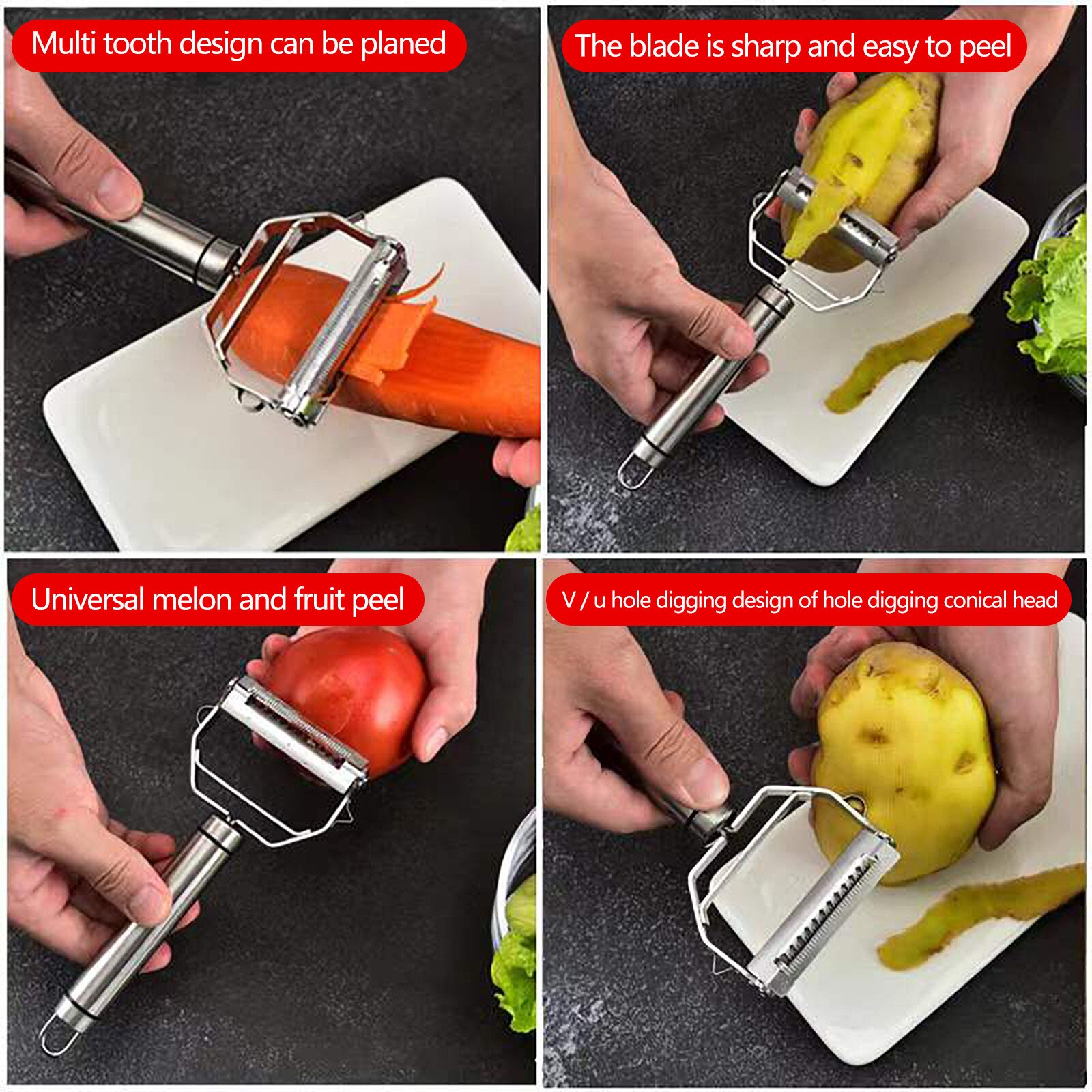 Stainless Steel Multi-function Vegetable Peeler Po... – Grandado