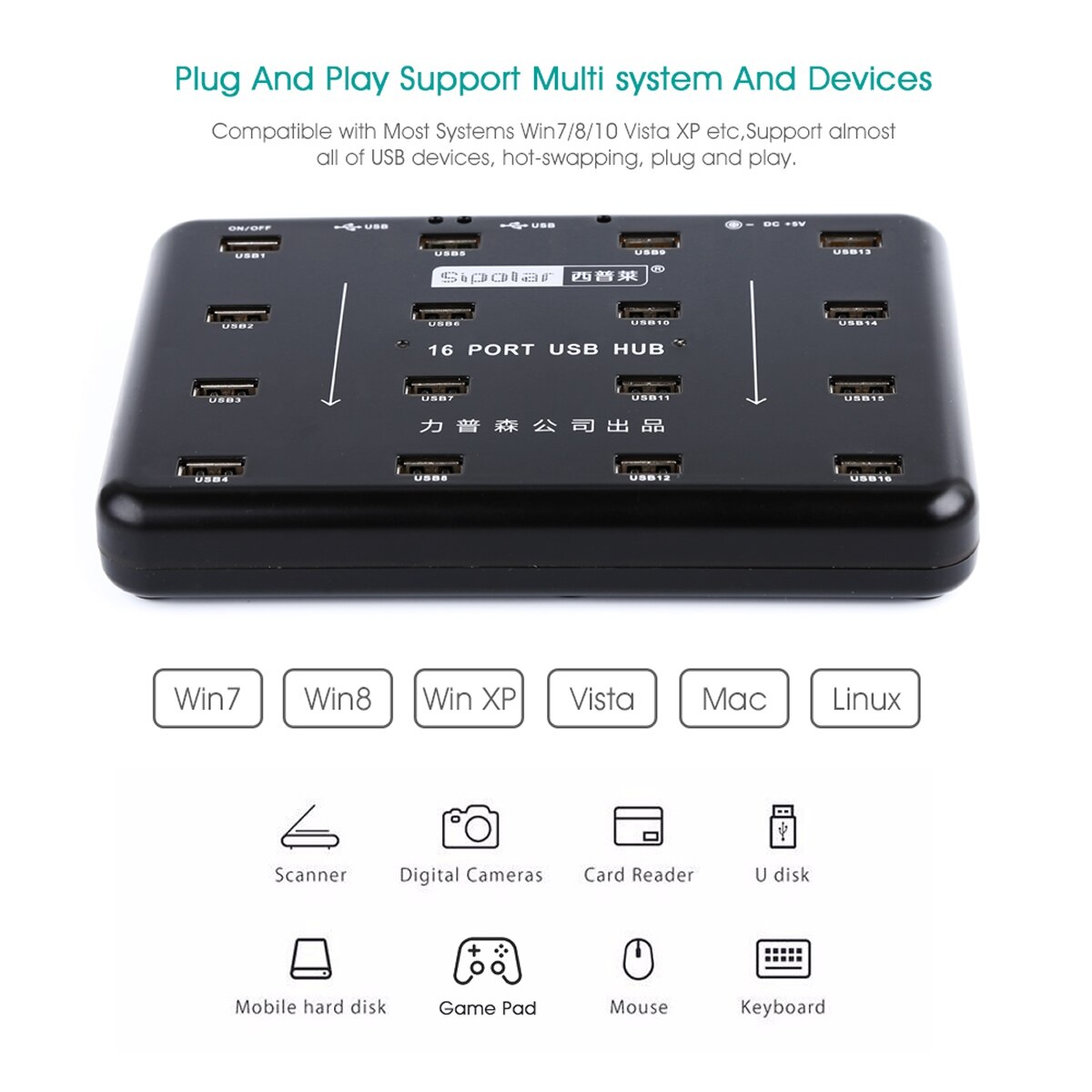 Sipolar A100 16 Port Industril USB 2.0 Duplicators... – Grandado