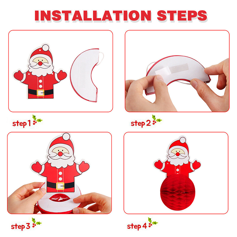 Christmas Paper Banner Christmas Honeycomb Balls w... – Grandado