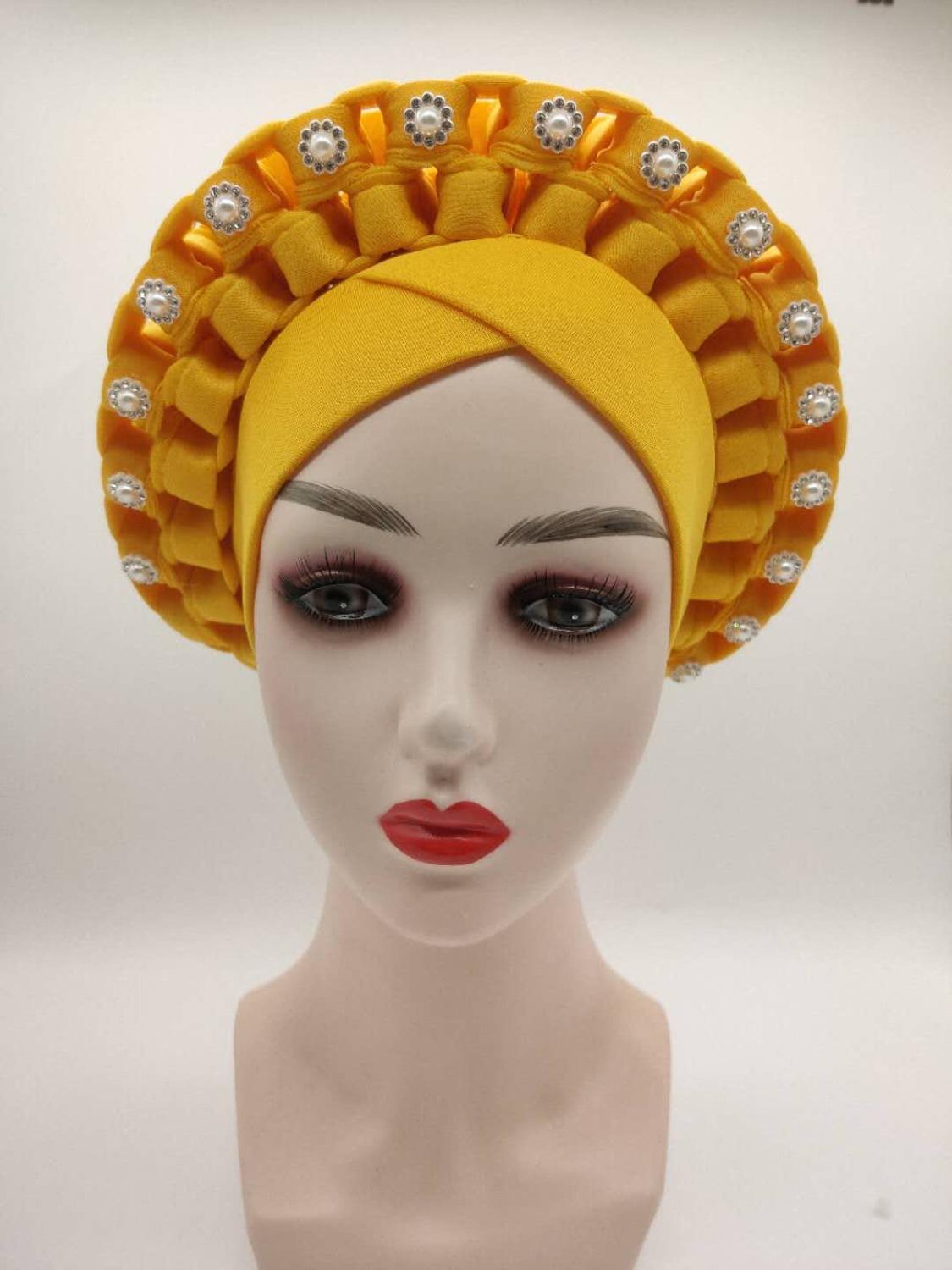 African Auto Gele Aso Oke Headties Muslim Turban C... – Grandado