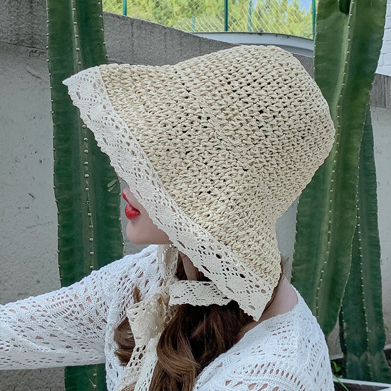 Sombreros de Sol de encaje para mujer, sombrero de... – Grandado