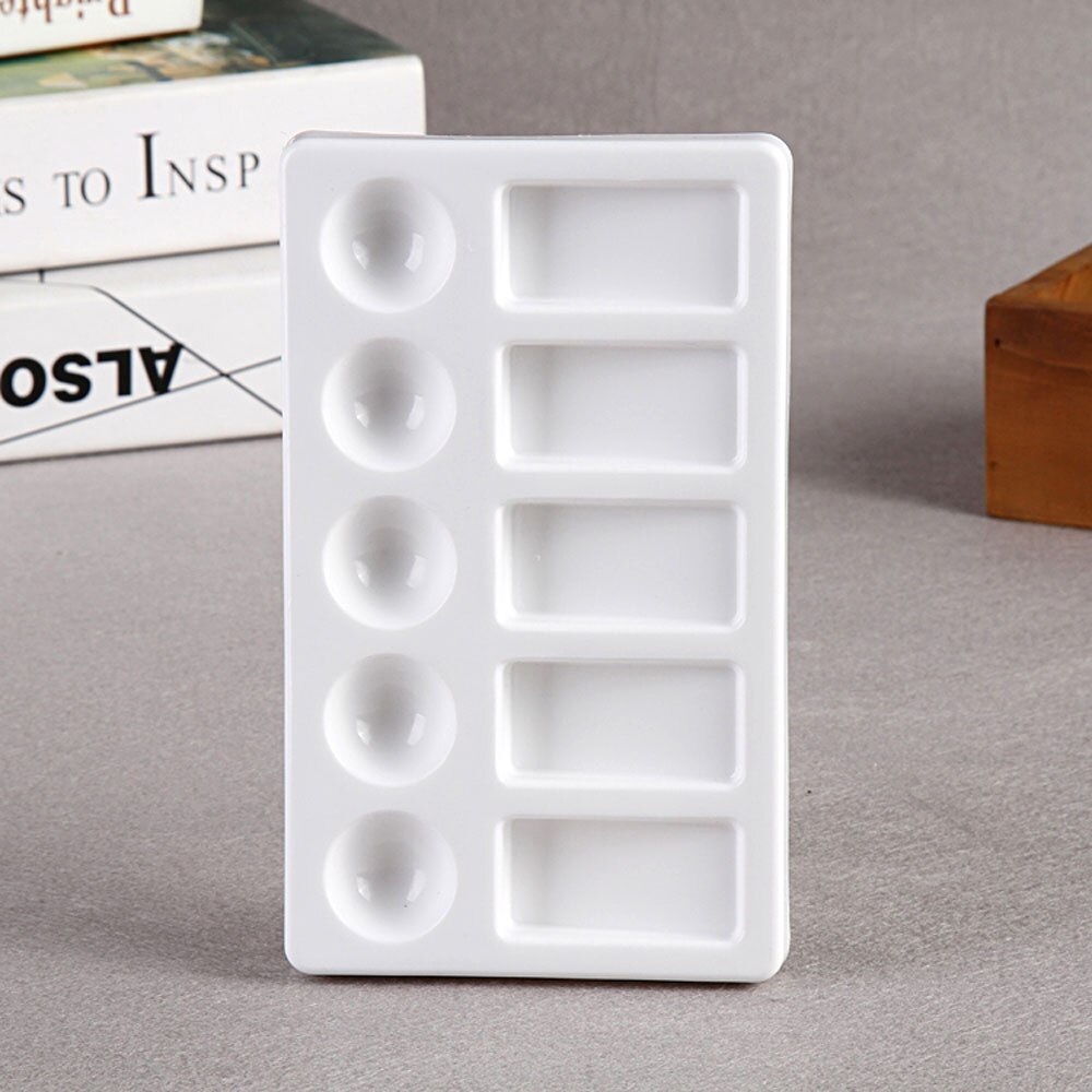 White Plastic Paint Mixing Palette with 5 Sloping ... – Grandado