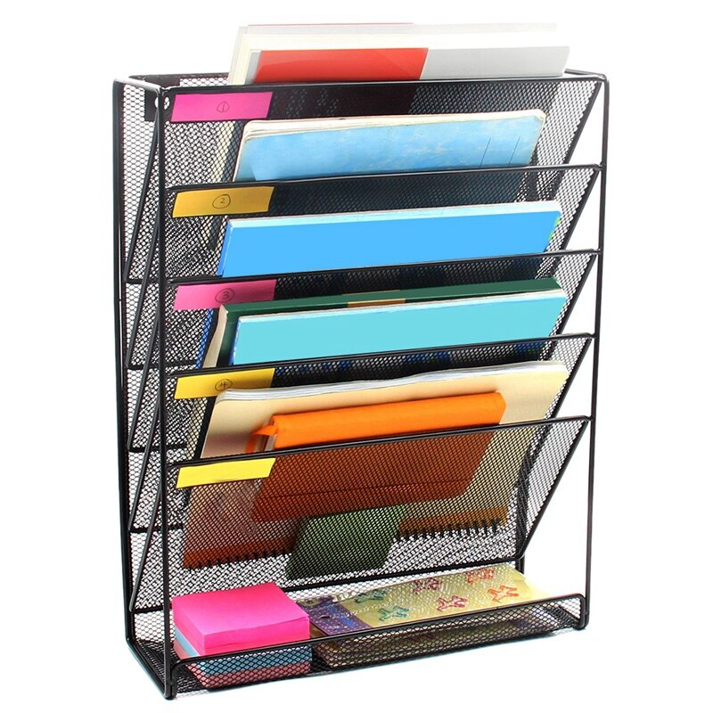 Metal Mesh Wall-Mounted Magazine File Rack Office ... – Grandado