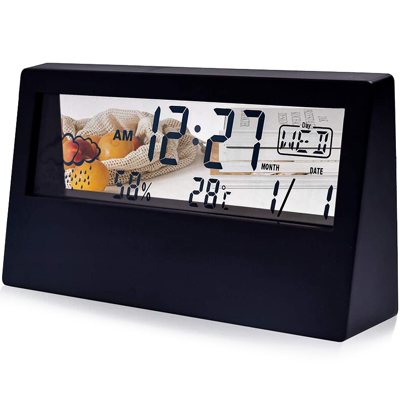 Alarm Clock with Transparent LCD, Battery Operated... – Grandado