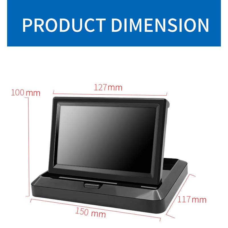 5 INCH Foldable LCD Display Car Monitor with AHD 7... – Grandado