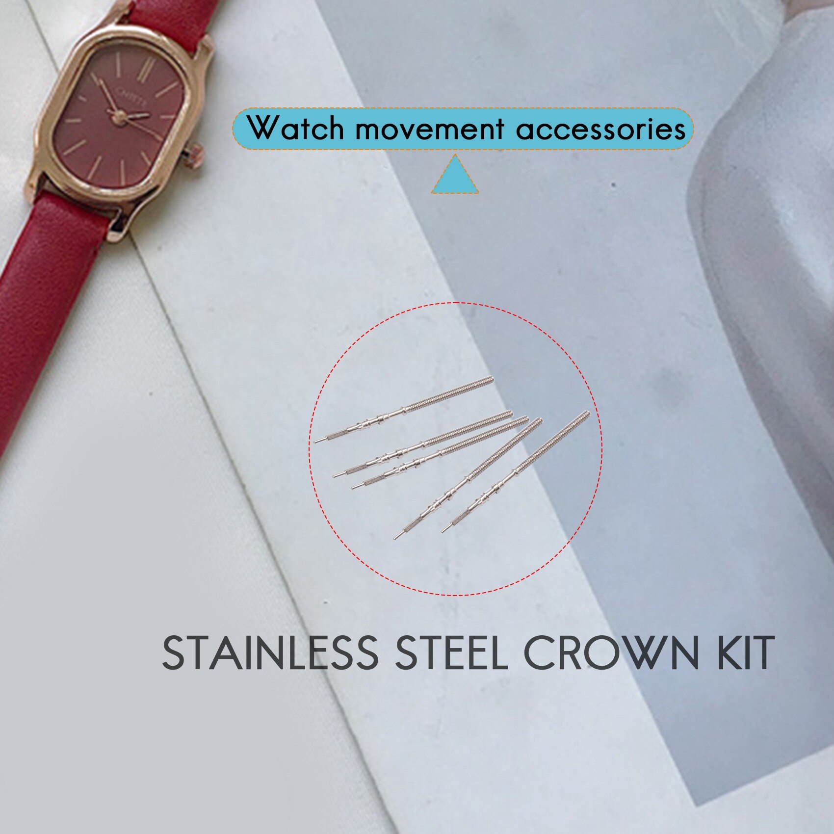 5Pcs Movement Watch Steel Stem Crown Kit Watch of ... – Grandado