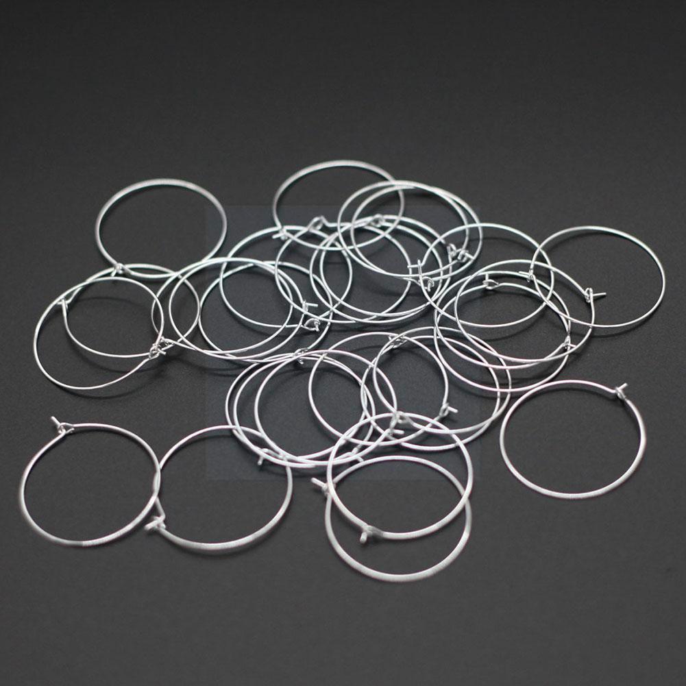 Metal Wire Circle Earrings Beading Hoops Gold Silv... – Grandado