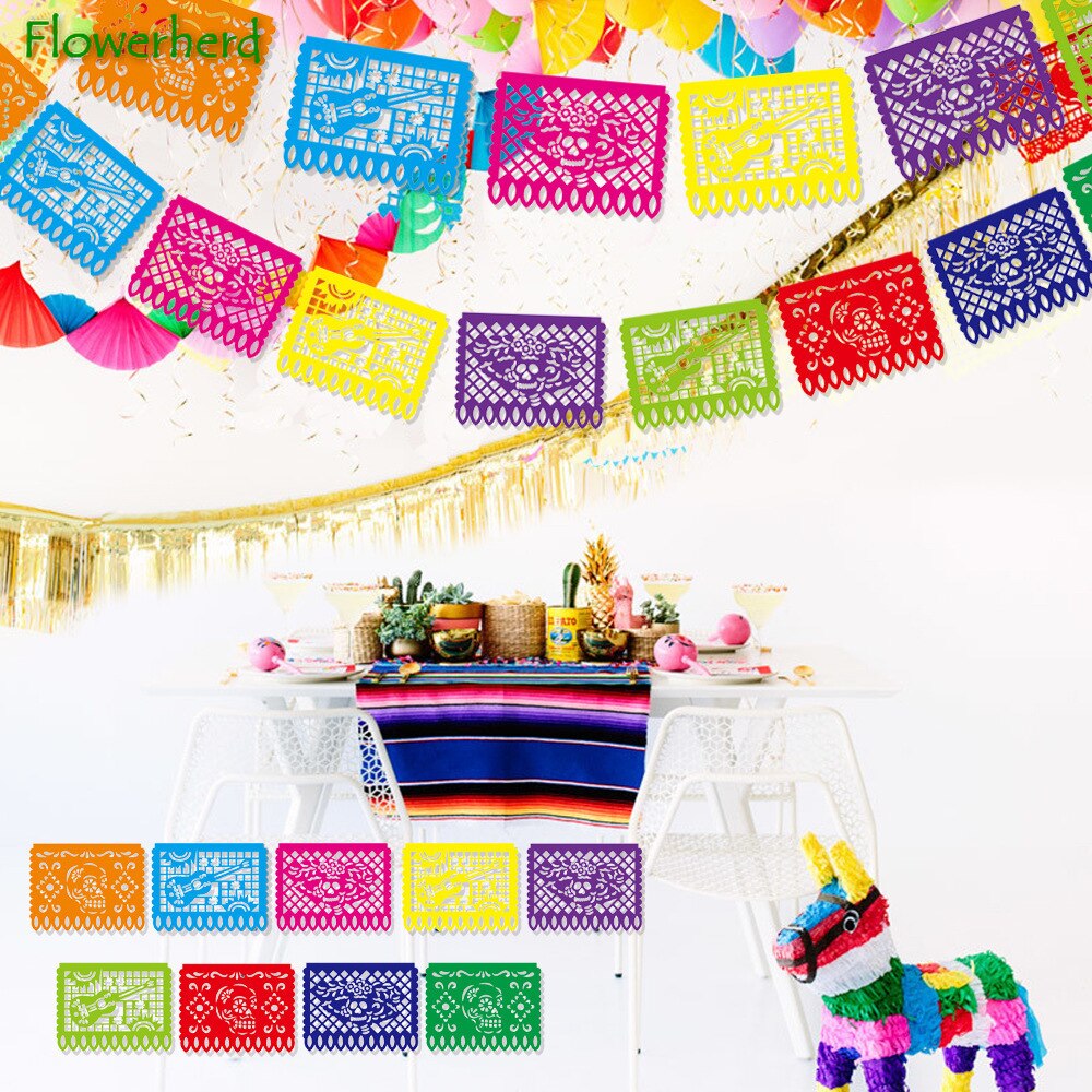 Papel Picado Banner Decorations Large Felt Mexican... – Vicedeal